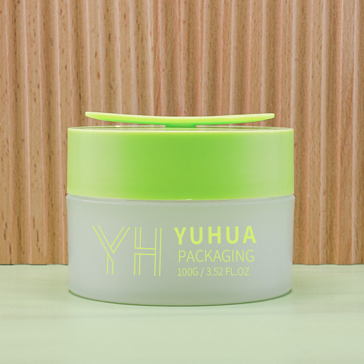 100g Double Wall Plastic Packaging Jars With Green Screw Top Cap Samll ...