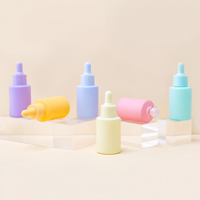Sky Blue Color Glass Serum Dropper Bottles Hair Oil Packaging 30ml